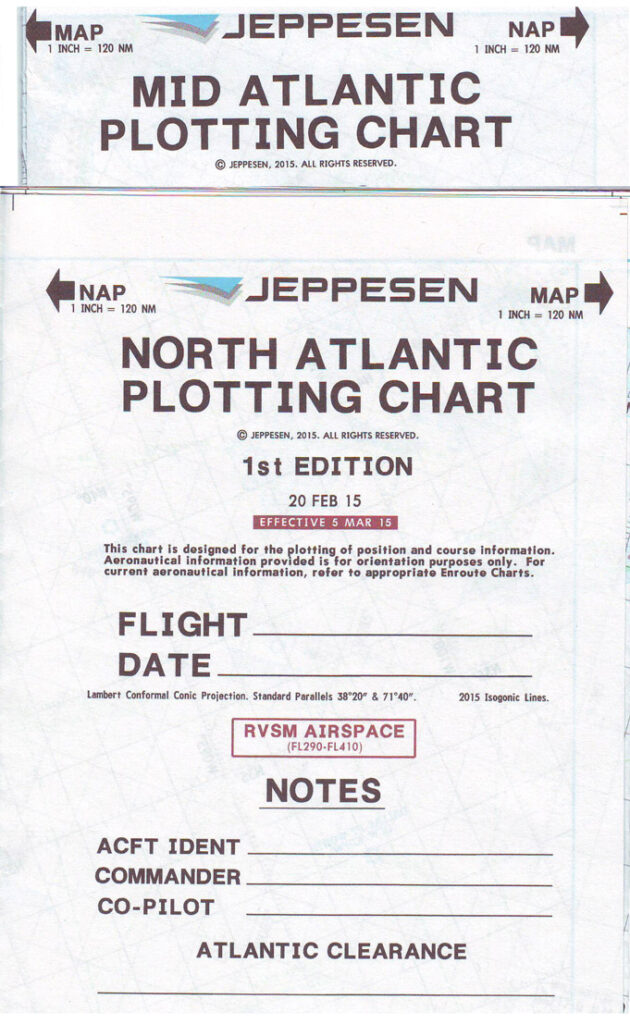 Jeppesen North Atlantic and Mid Atlantic Plotting Chart خرائط – . Pilot ...
